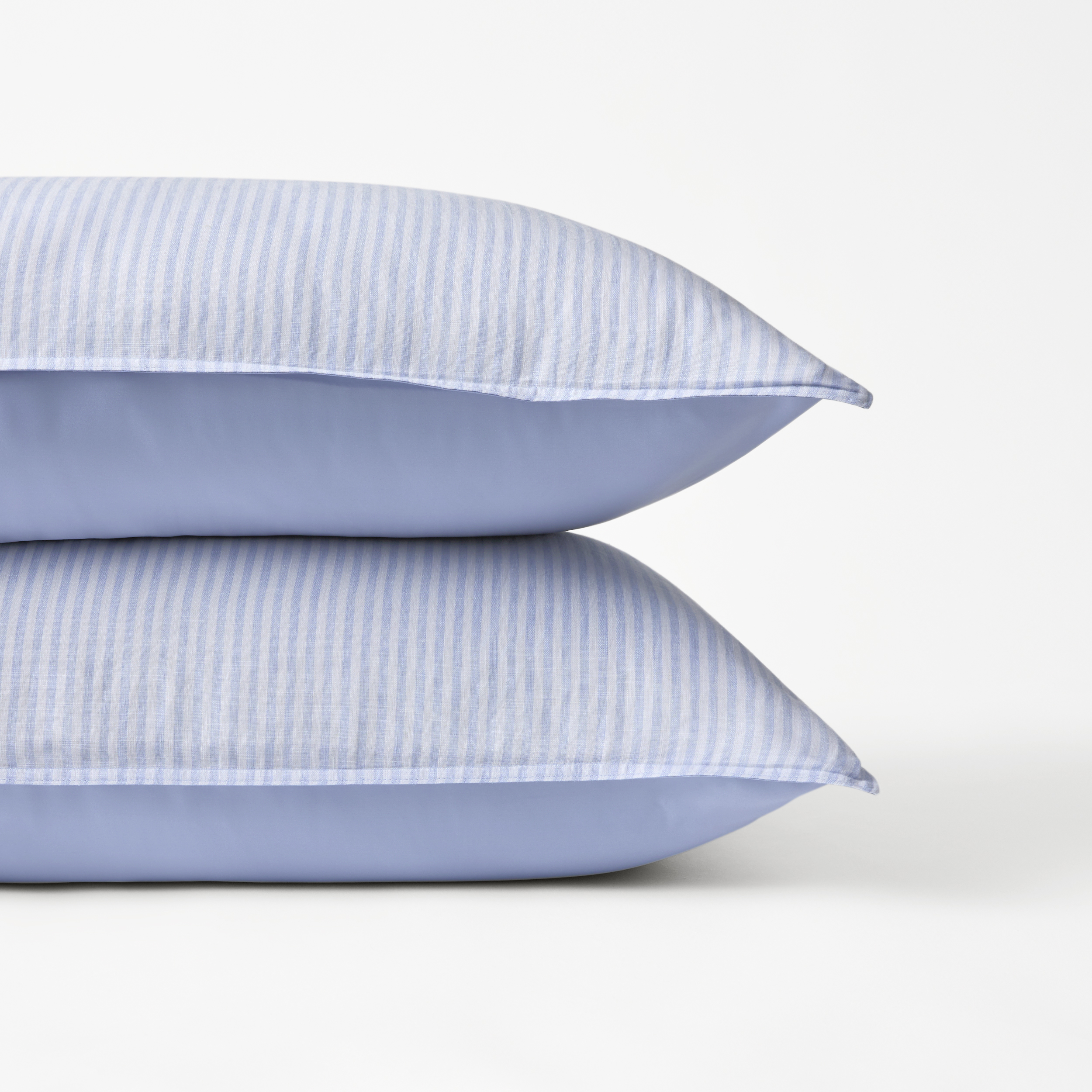 Vintage Washed Linen Silk Blue & White Stripe Pillowcase Pair | Adairs