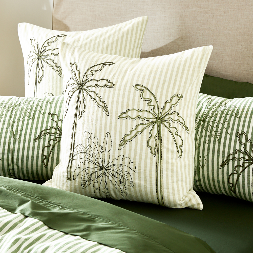 Kailani Green Embroidered Pillowcase | Adairs