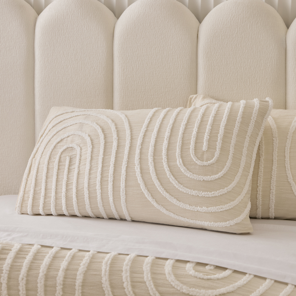 Sander Tufted Natural Pillowcases | Adairs