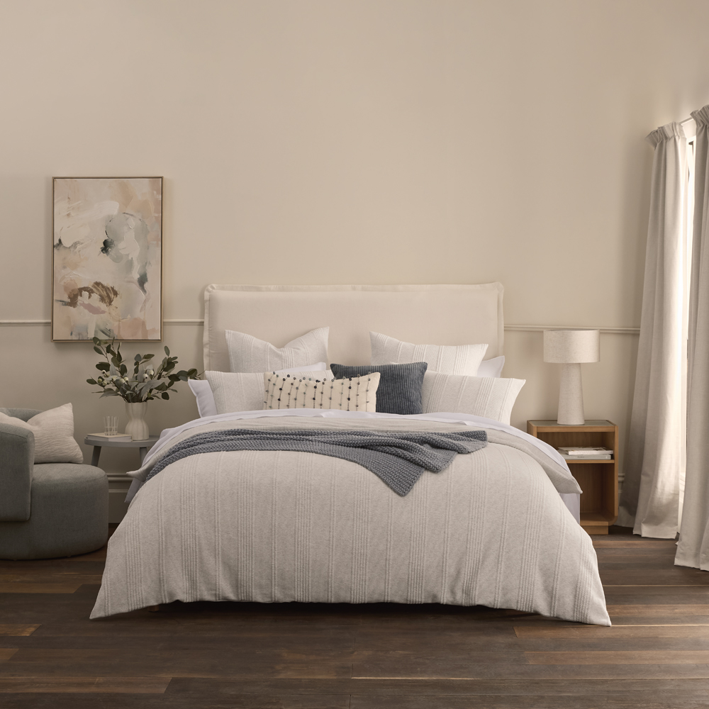 Ribbed Jersey Light Grey Quilt Cover Separates | Adairs