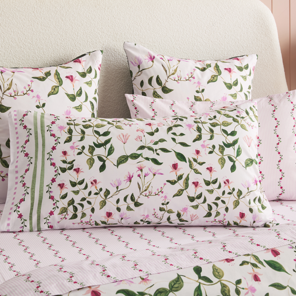 Greta Floral Pink Pillowcases | Adairs