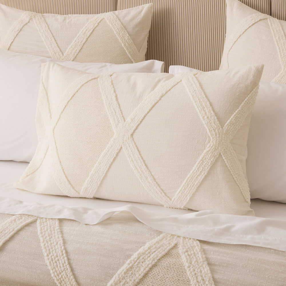Levi Natural Tufted Pillowcases | Adairs