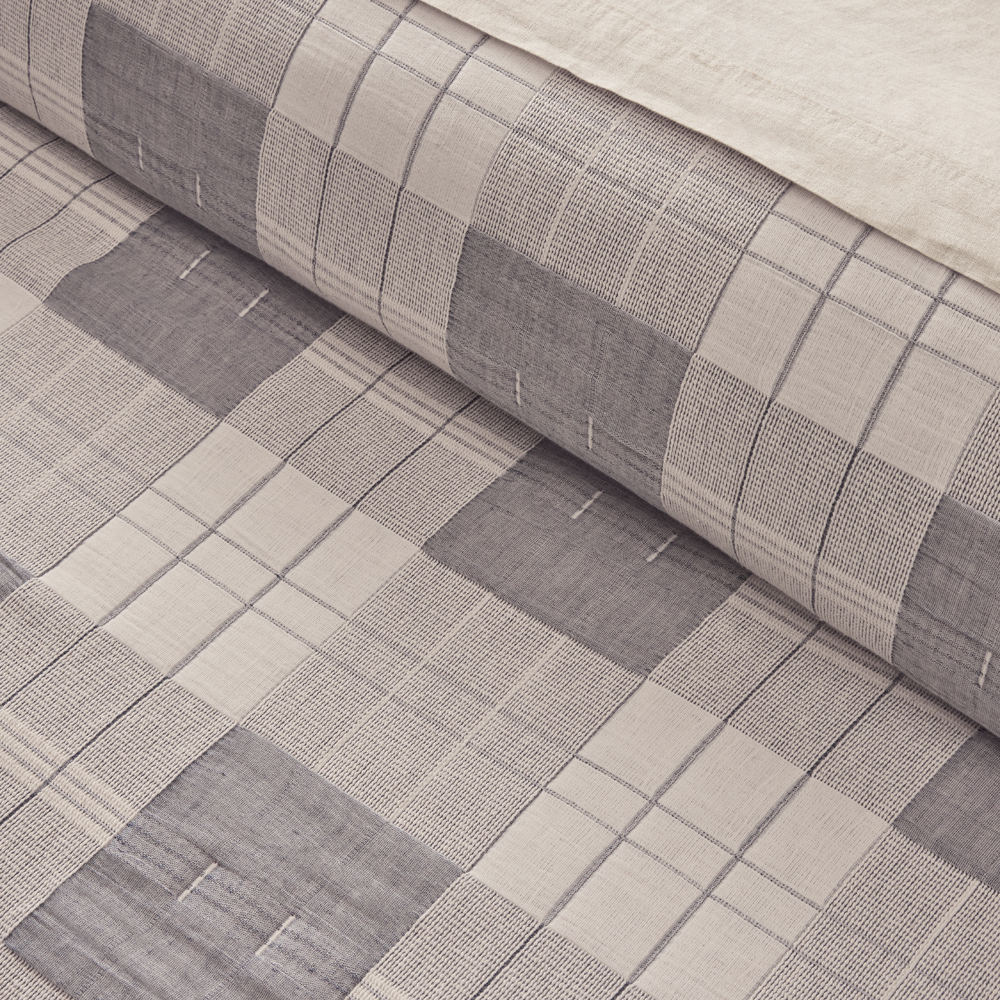 Finn Storm Blue Check Quilt Cover Set + Separates | Adairs