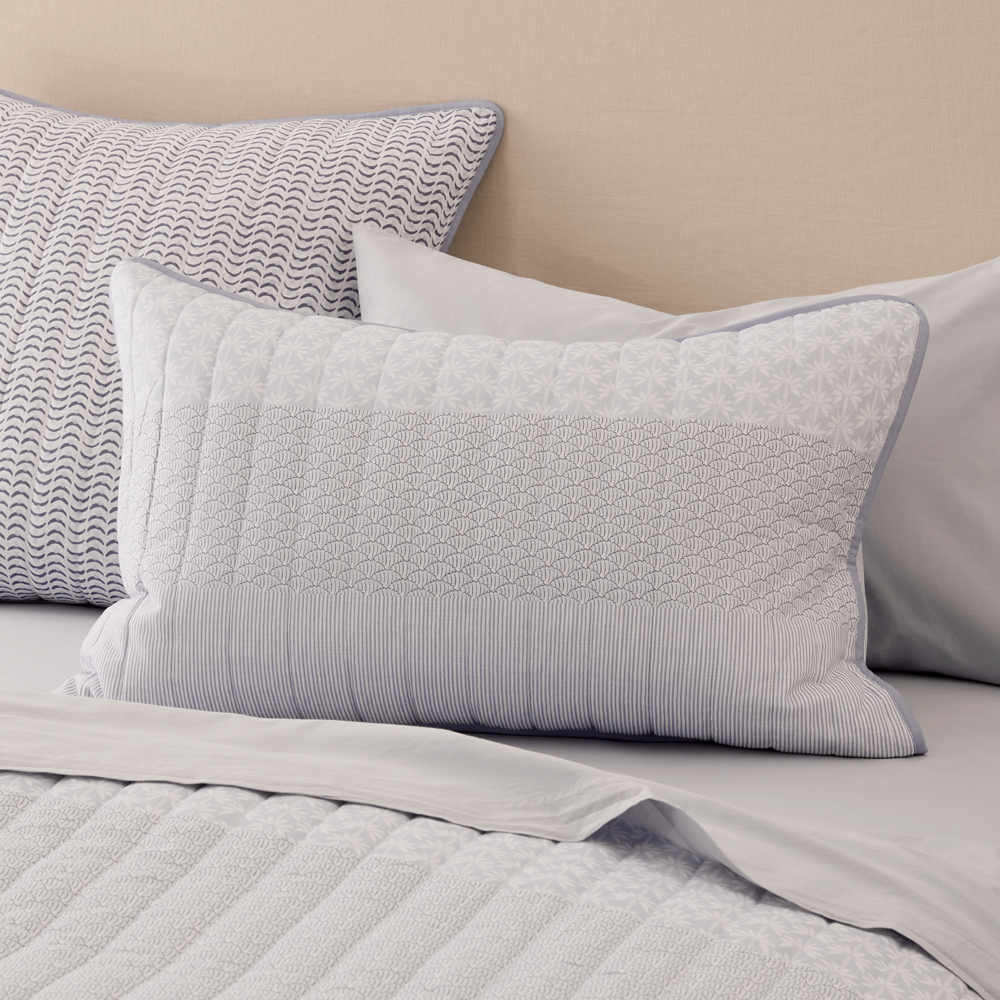 Elwood Blue Quilted Pillowcases | Adairs