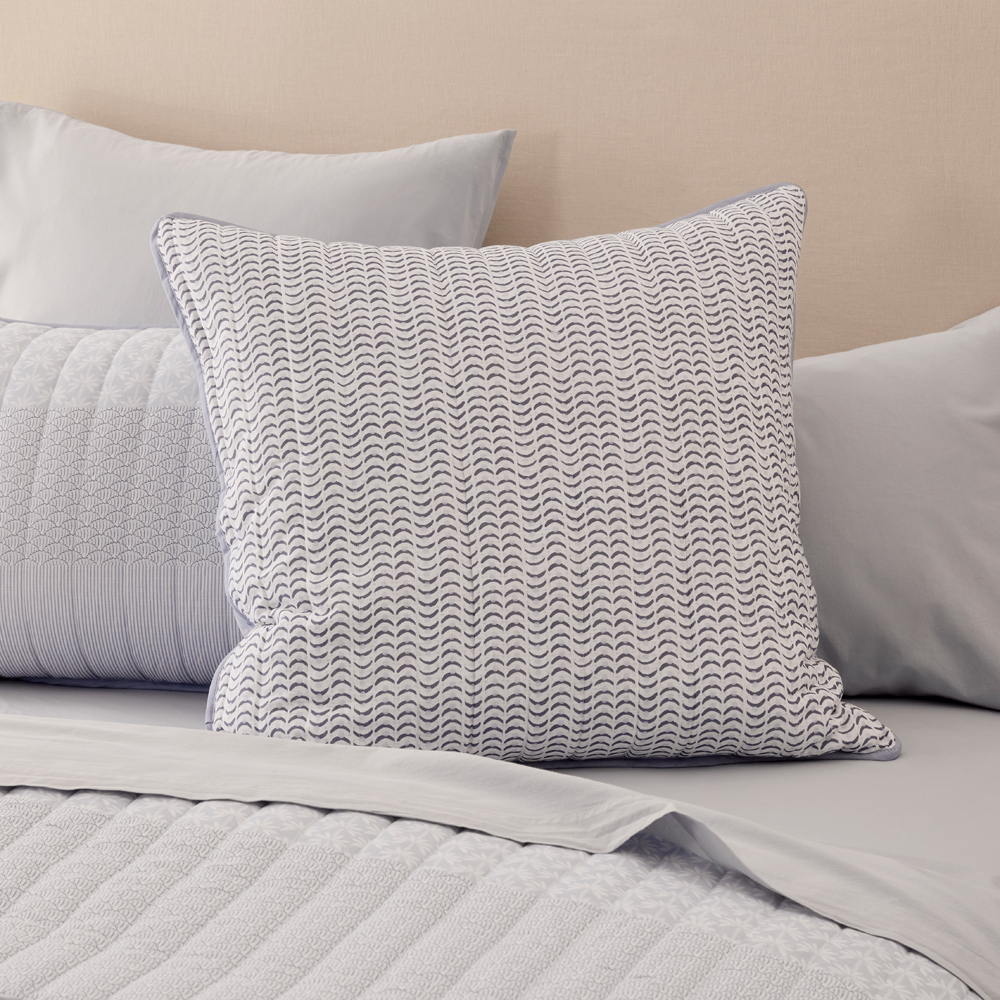 Elwood Blue Quilted Quilt Cover Separates | Adairs