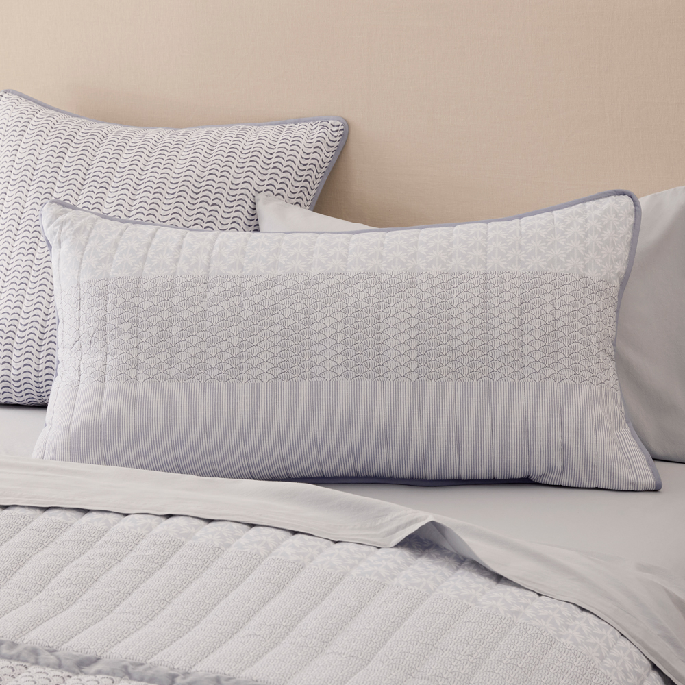 Elwood Blue Quilted Quilt Cover Separates | Adairs