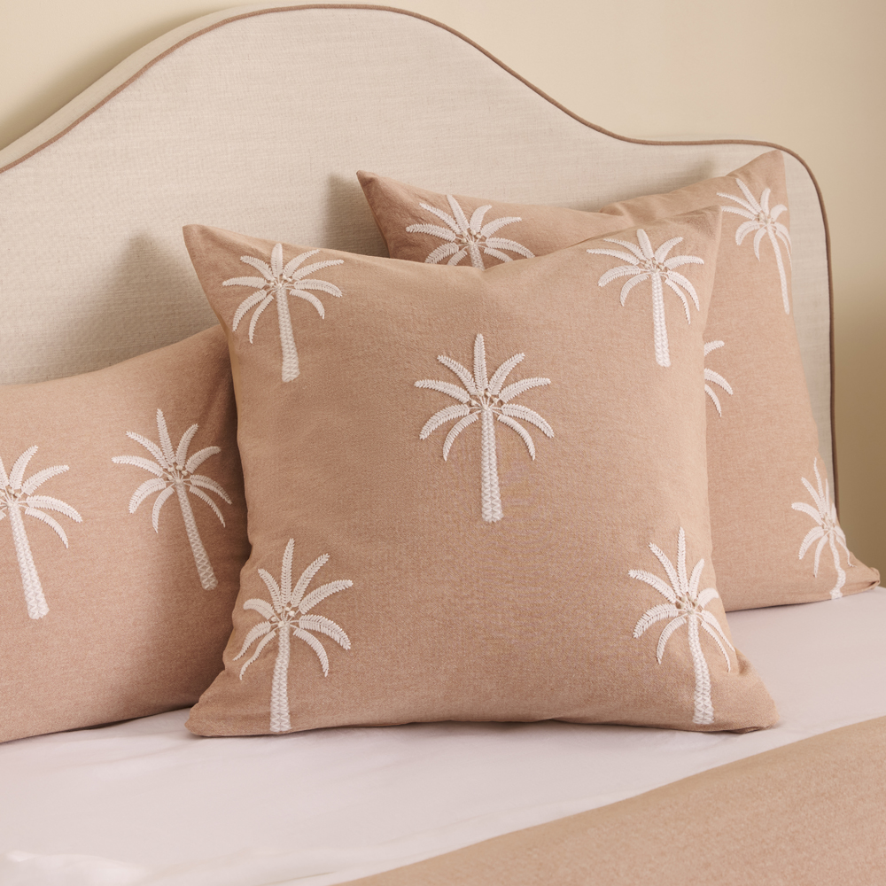 Byron Clay Palm Embroidered Quilt Cover Separates | Adairs