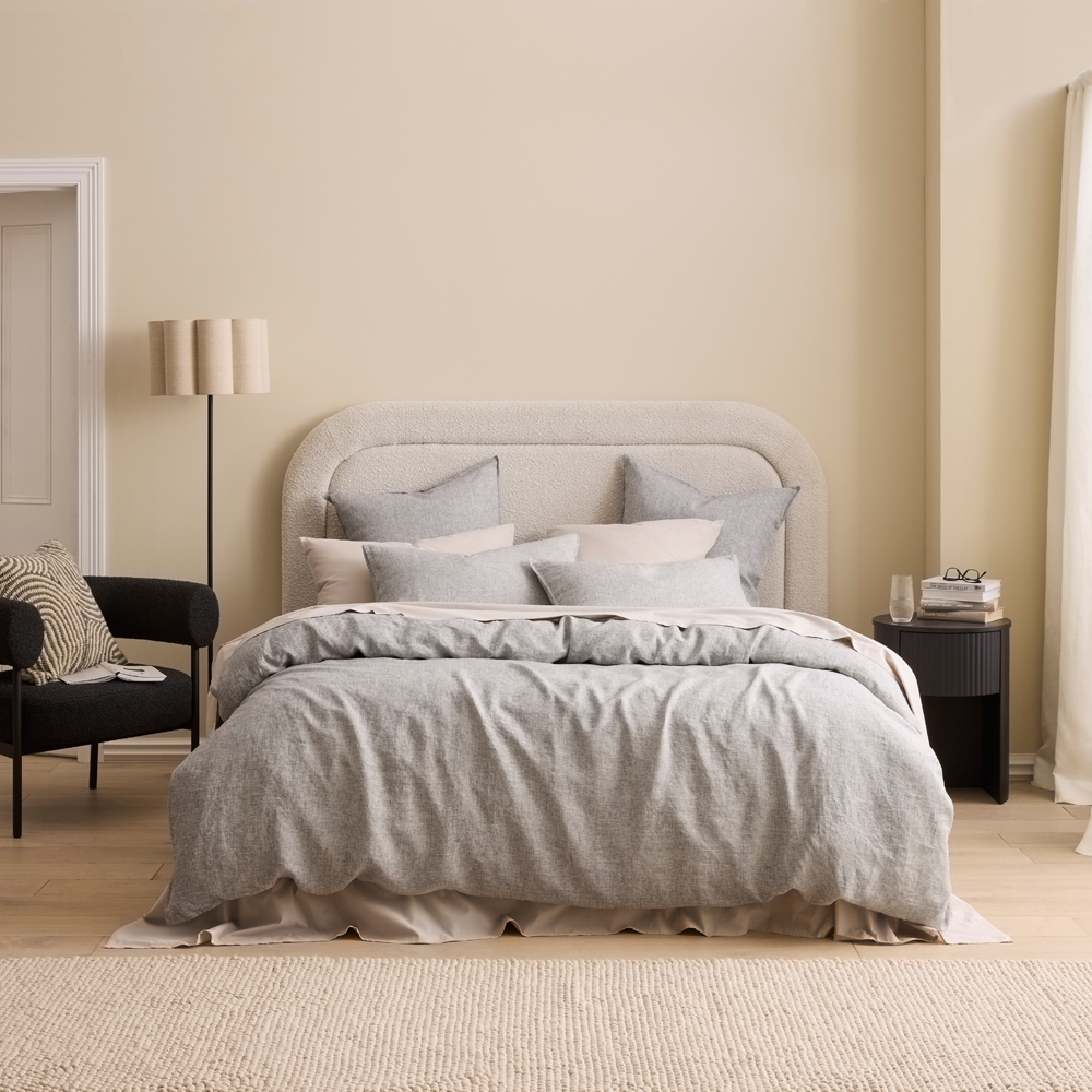 Vintage Washed Linen Salt & Pepper Quilt Cover Separates | Adairs