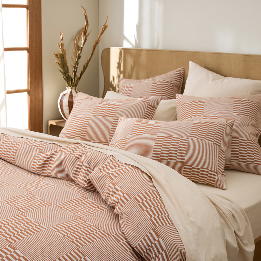 Jasper Rust Quilt Cover Set + Separates | Adairs