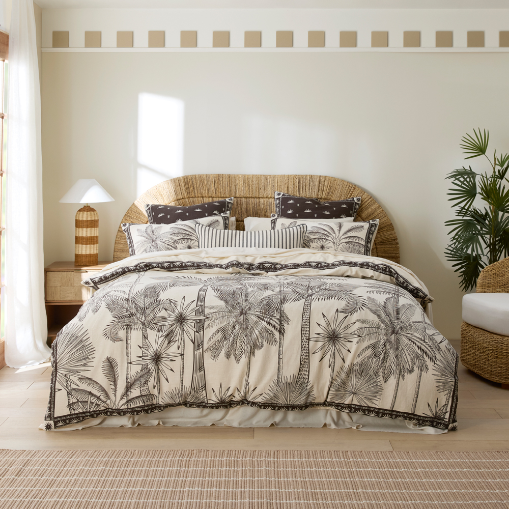 Palm Cove Natural Quilt Cover Set + Separates | Adairs