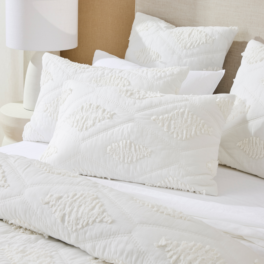 Kobie Natural Quilted Pillowcases | Adairs