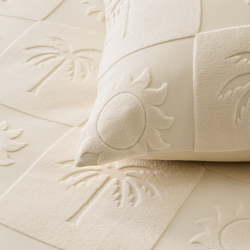 Palm White Tufted Quilt Cover Set | Adairs