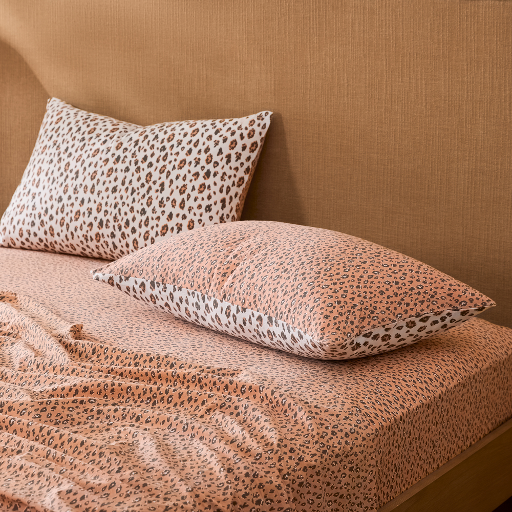 Stonewashed Cotton Sand Leopard Sheet Separates | Adairs