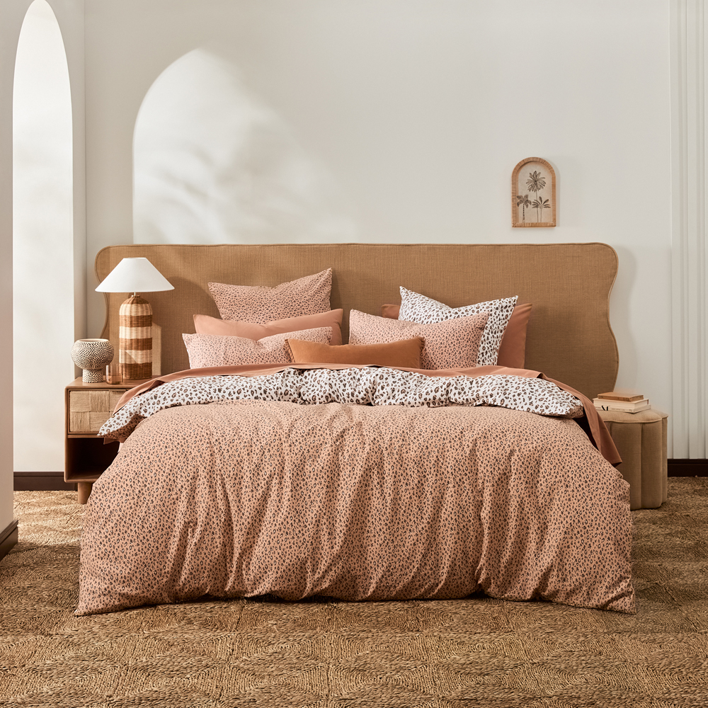 Stonewashed Cotton Sand Leopard Sheet Separates | Adairs