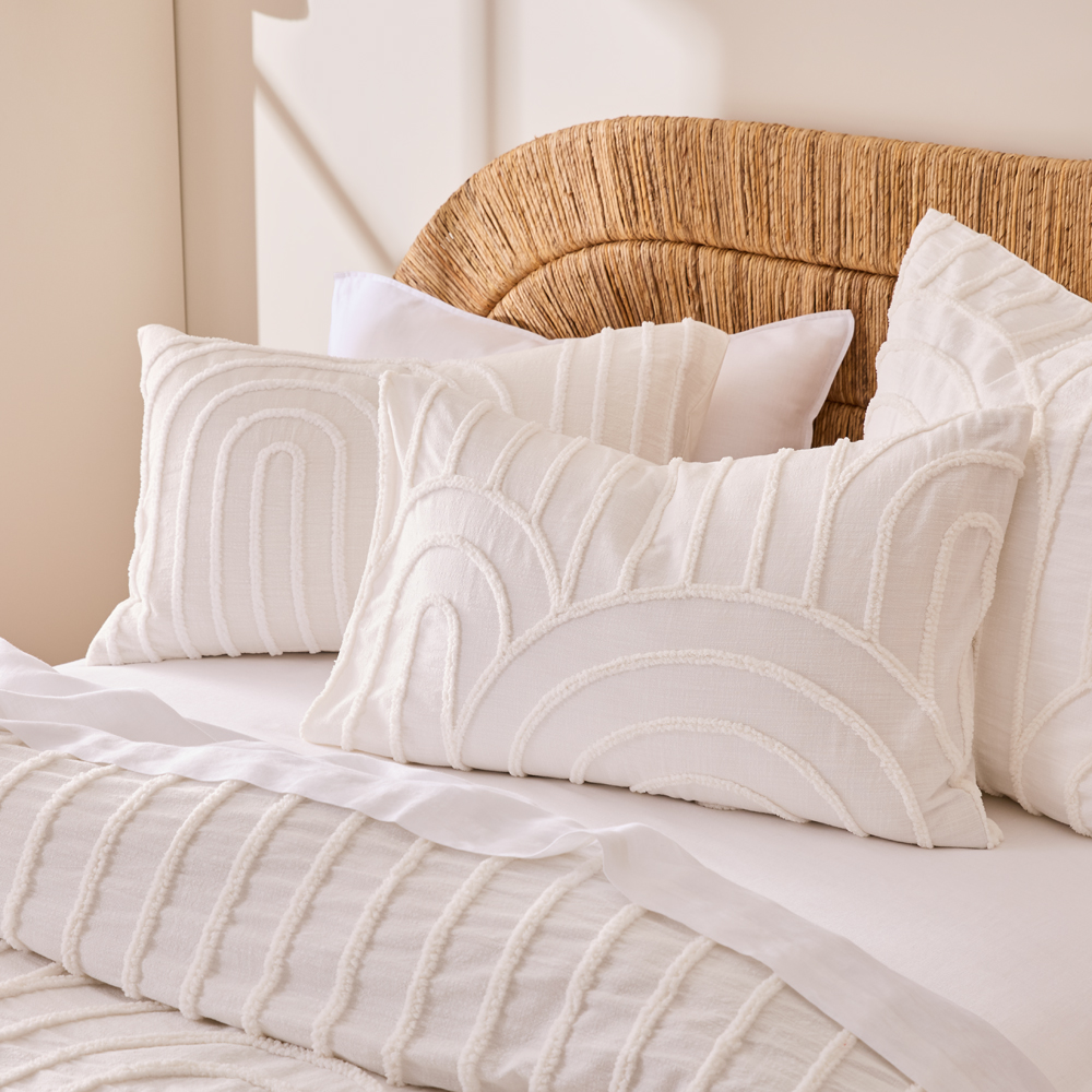 Archie White Tufted Quilt Cover Separates | Adairs