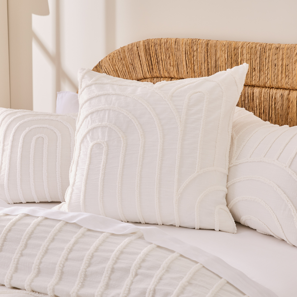 Archie White Tufted Pillowcases | Adairs