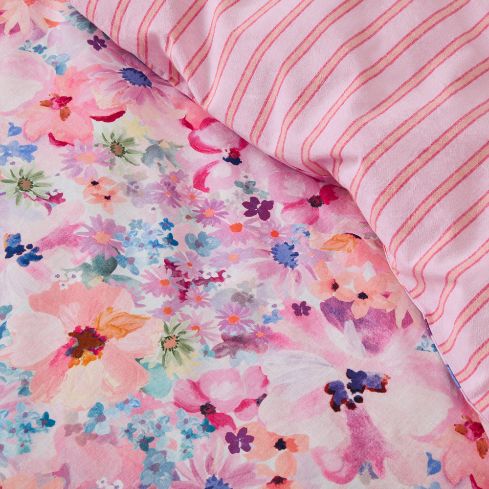 Lottie Pink Floral Quilt Cover Set + Separates | Adairs