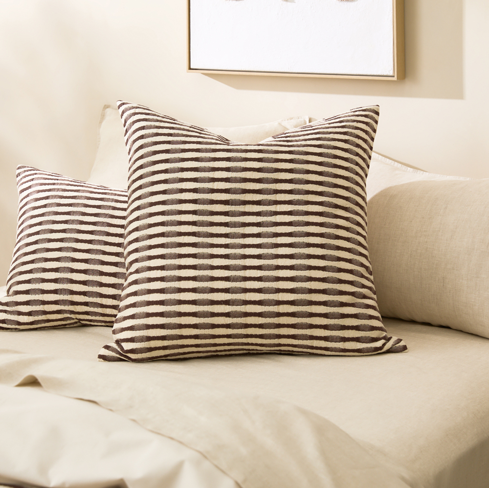 Luca Chocolate Pillowcases | Adairs
