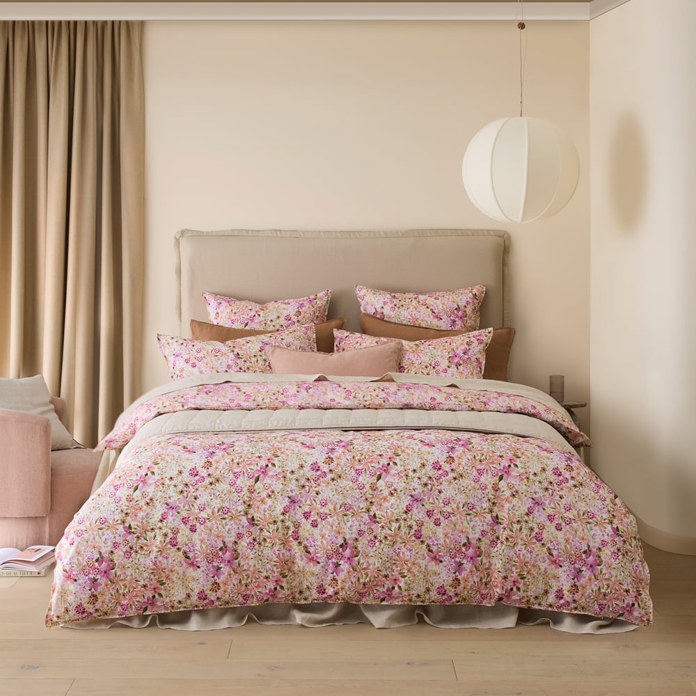 Sienna Floral Mauve Quilt Cover Set + Separates | Adairs