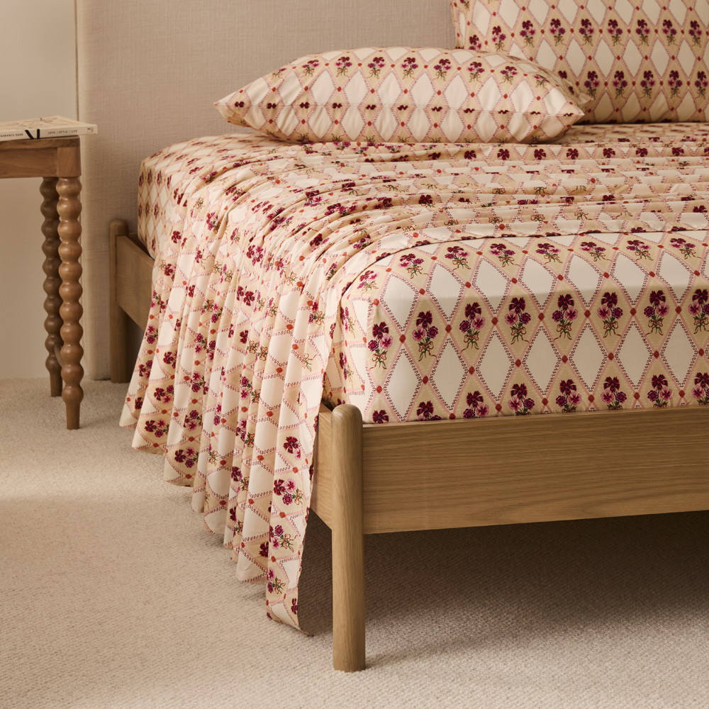 Rosalie Plum Floral Sheet Set | Adairs