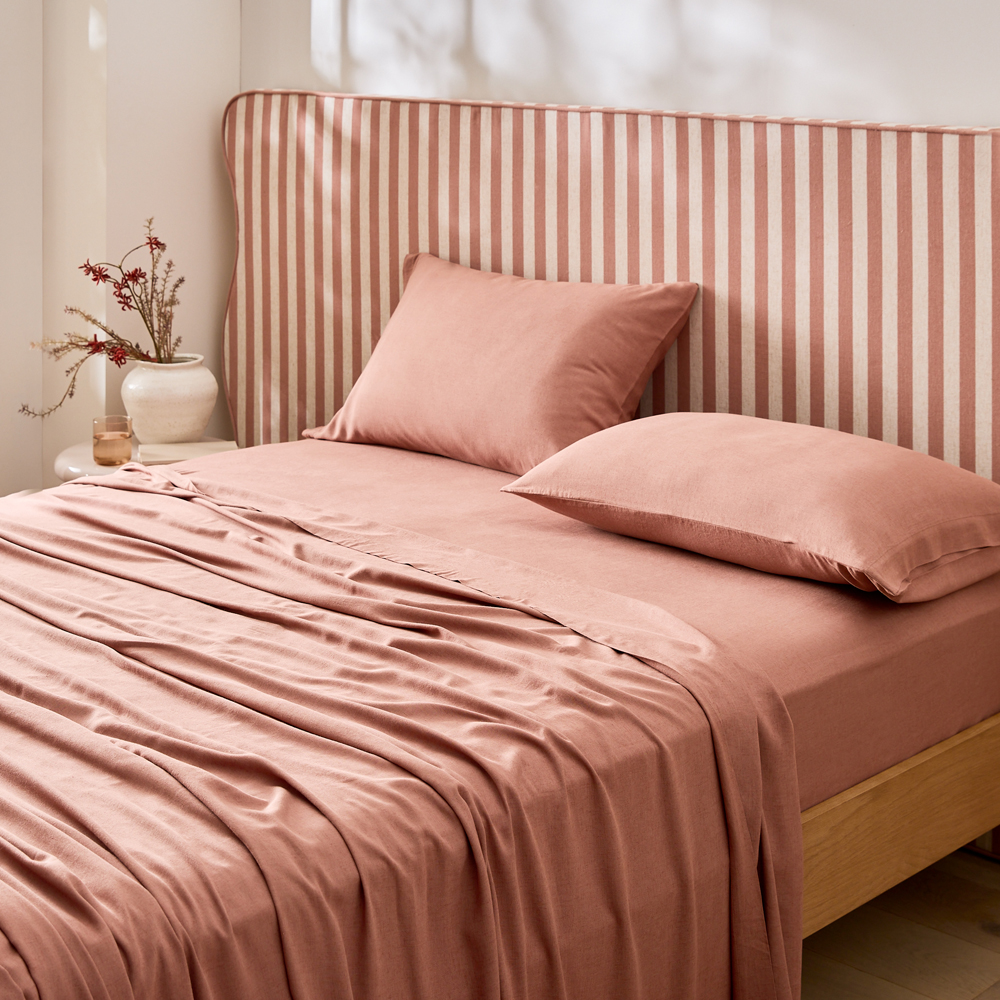 Washed Bamboo Linen Nutmeg Sheet Set | Adairs