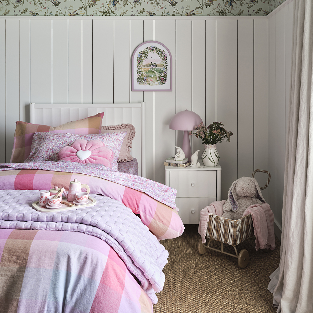 Adairs Kids - Emerson Yarn Dyed Pink Check Quilt Cover Set | Adairs