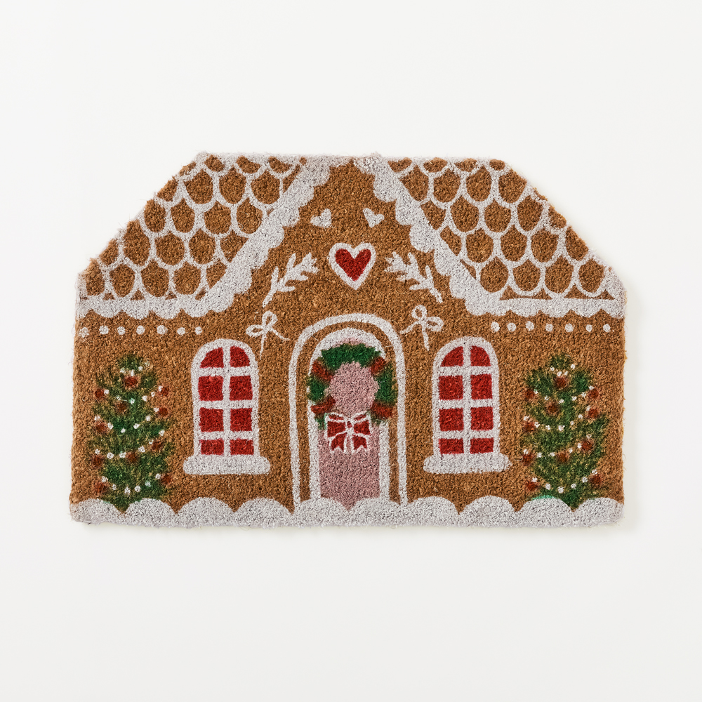 Coir Christmas Gingerbread House Doormat | Adairs