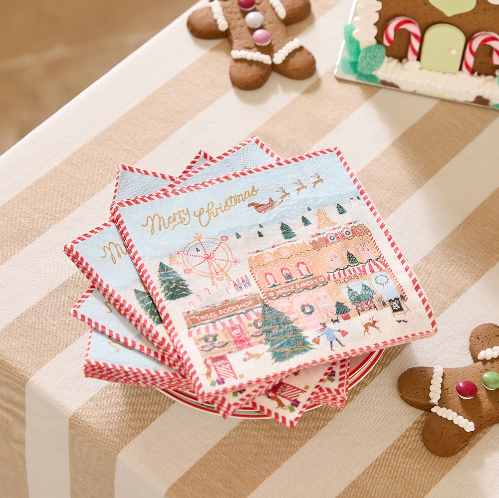 Festive Gingerbread Village Paper Napkin Pack of 40 | Adairs
