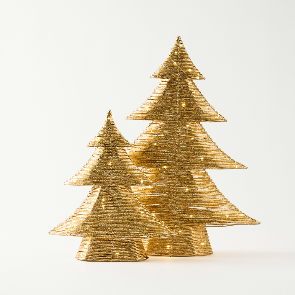 Sparkling Gold Christmas Tree with LED Lights | Adairs