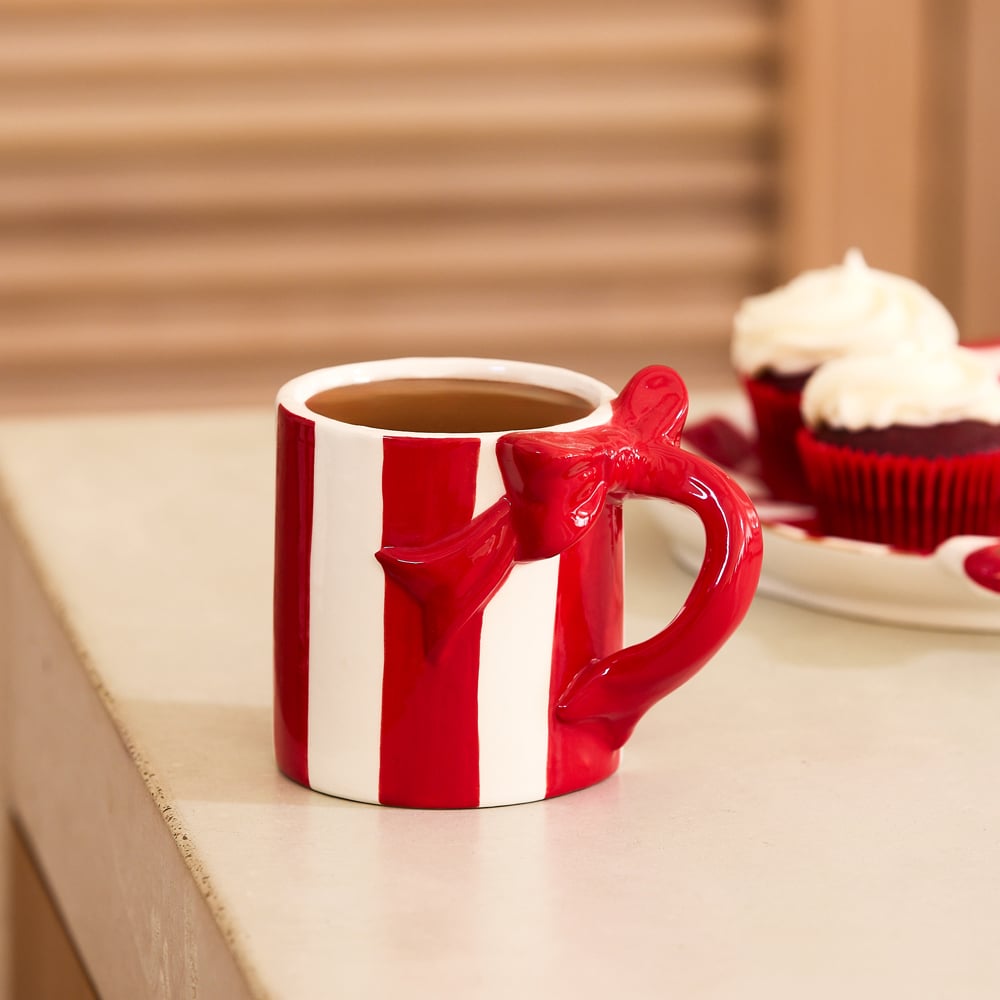 Festive Bow Red & White Mug | Adairs
