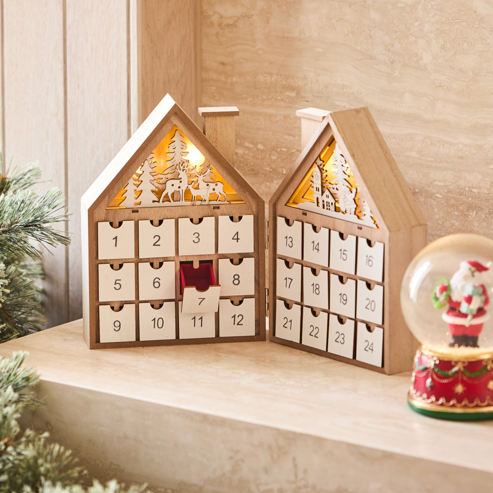 Festive Scenes Natural Advent Calendar | Adairs