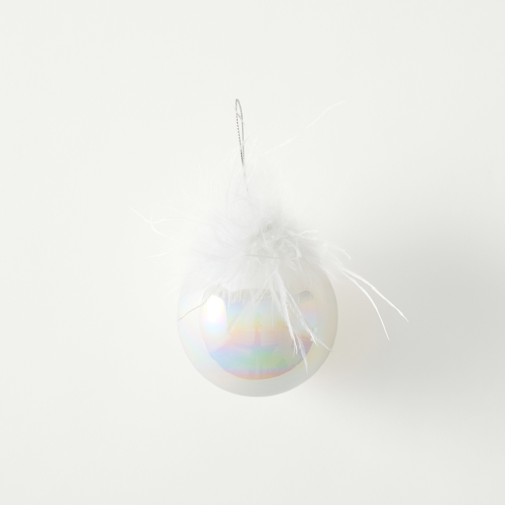 Pearl Vintage Fluffy Top Bauble | Adairs