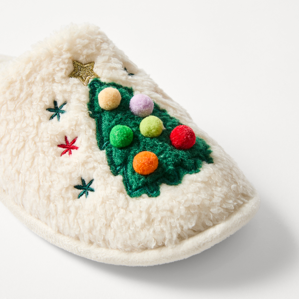 Green Christmas Tree Novelty Slippers | Adairs