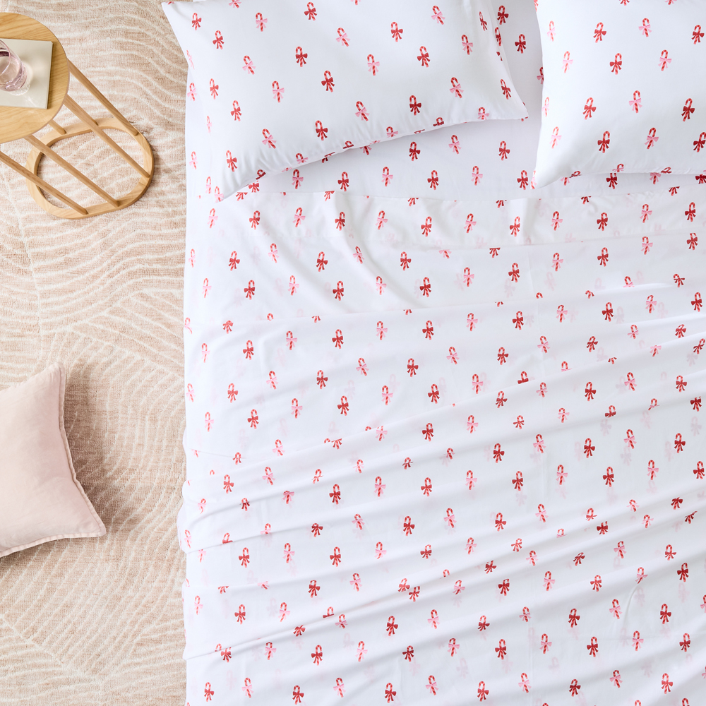 Candy Canes Percale Sheet Set | Adairs