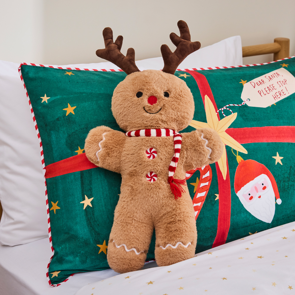 Adairs Kids - Brown Goldie Gingerbread Christmas Cushion | Adairs