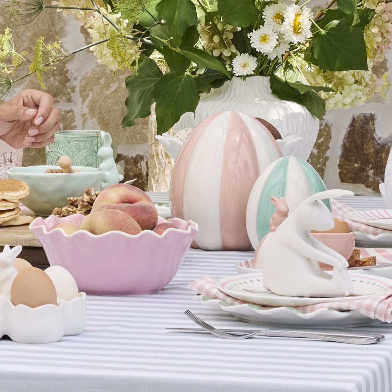 Easter Stripe Mint Blue Egg | Adairs