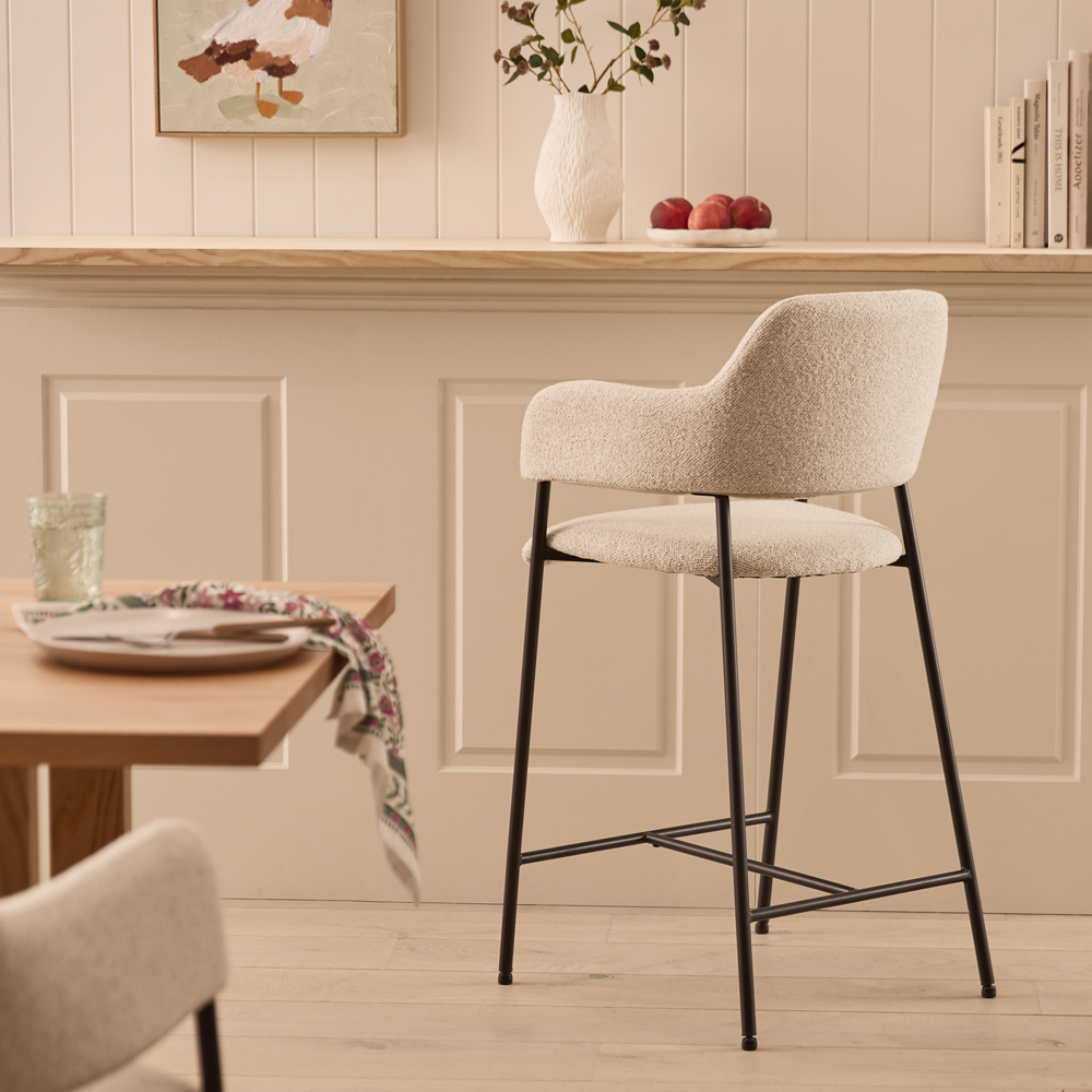 Rhodes Pearl Boucle Counter Stool | Adairs