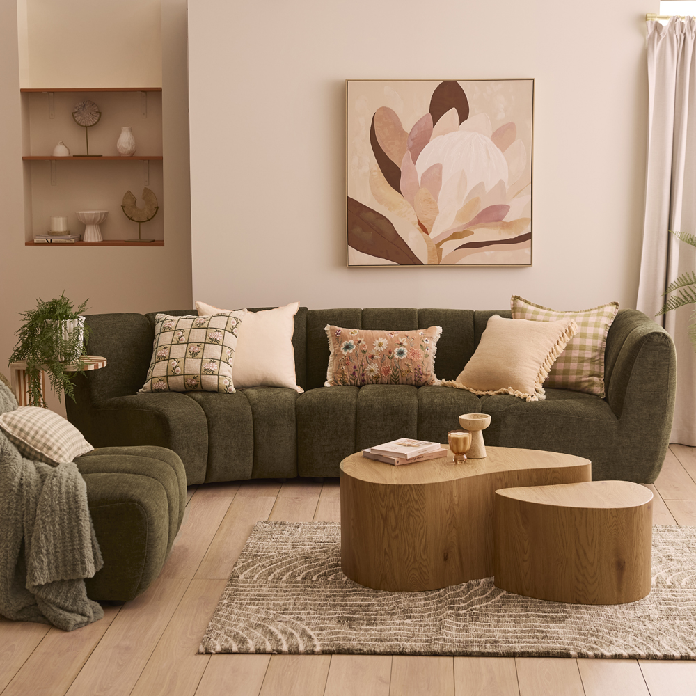 Sierra Olive 1 Seater Modular Lounge Chair | Adairs