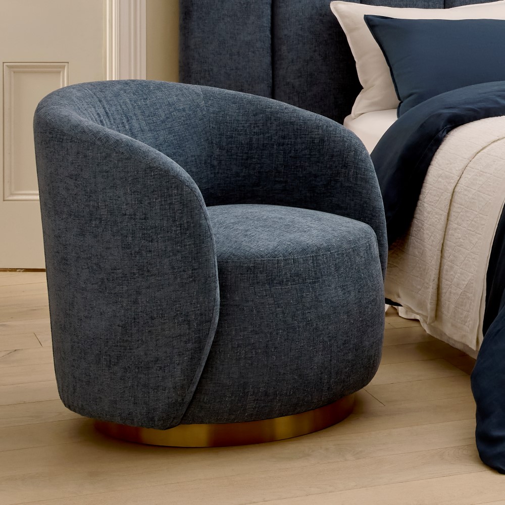 Adeline Navy Swivel Chair | Adairs