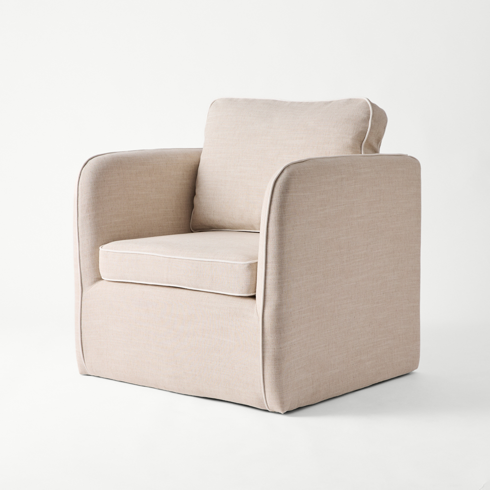 Seline Natural & White Chair | Adairs