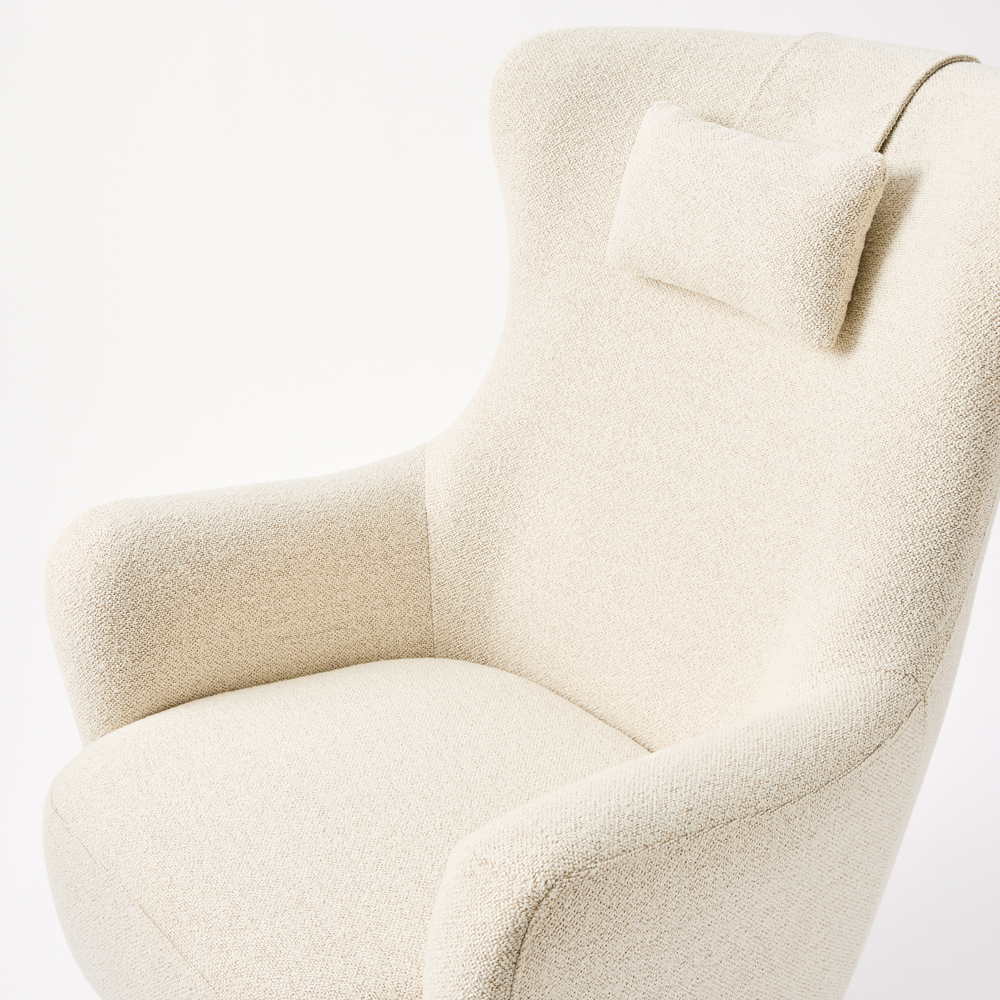 Yorkton Pearl Boucle Chair & Foot Stool Set | Adairs