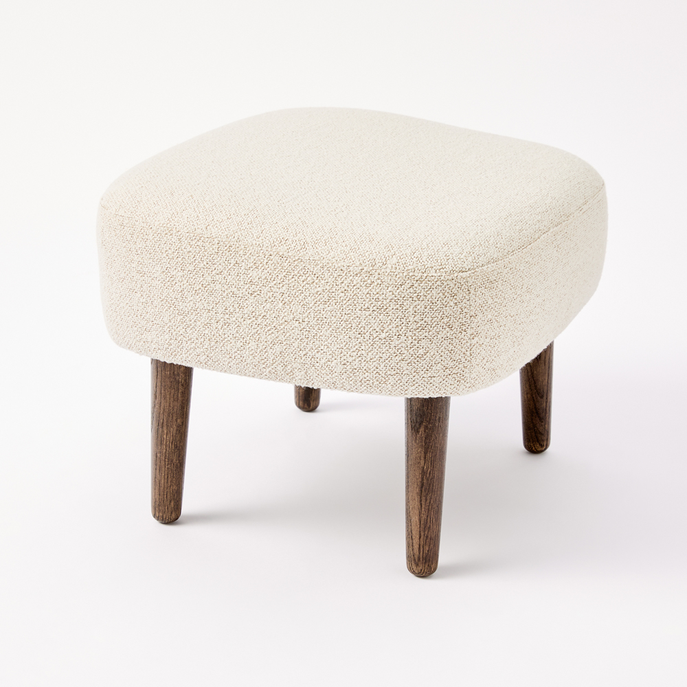 Yorkton Pearl Boucle Chair & Foot Stool Set | Adairs