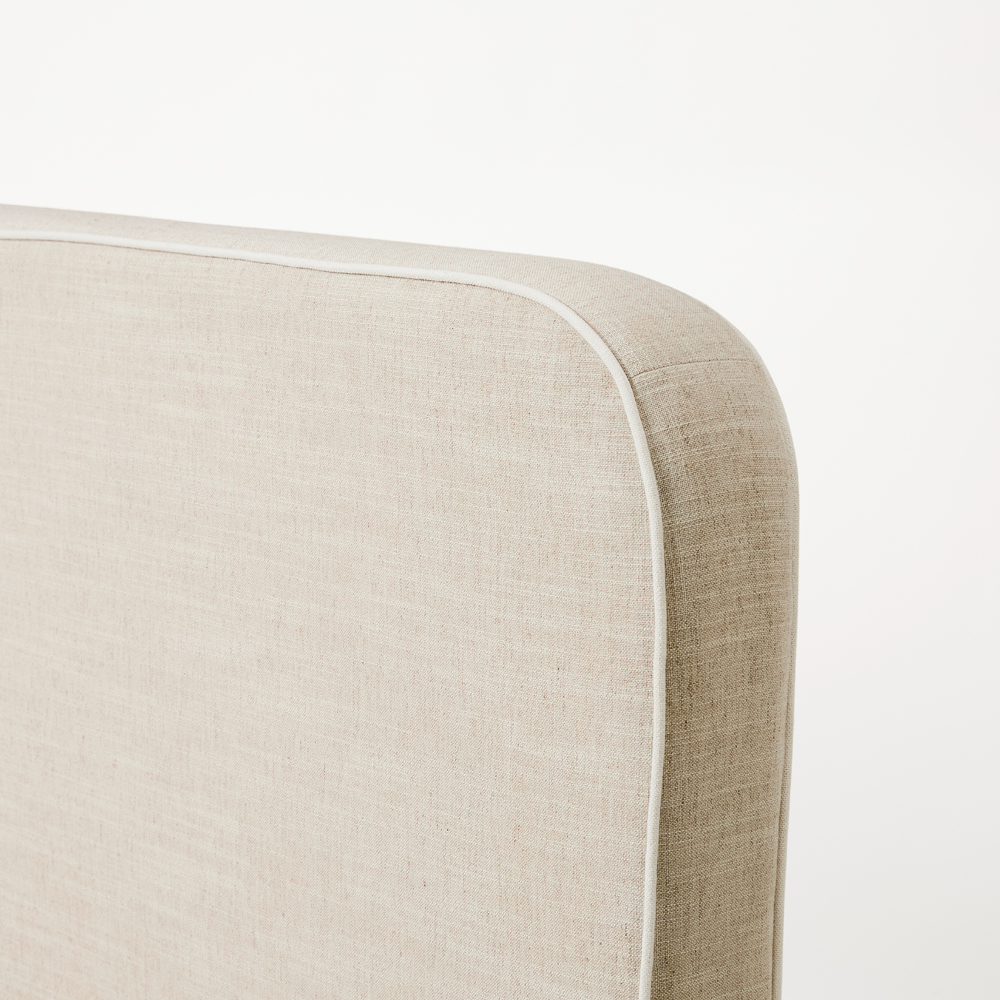 Seline Natural, White & Blue Stripe Reversible Bedhead | Adairs