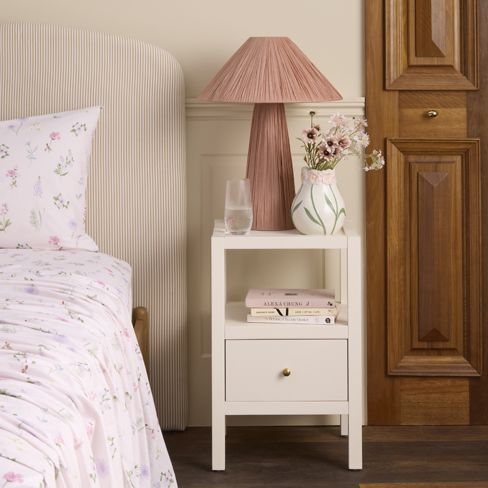 Gable Ivory Bedside Table | Adairs