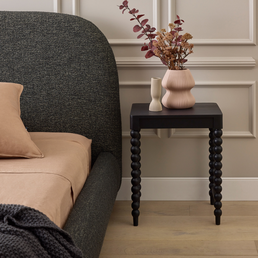 Vintage Black Bedside Table | Adairs