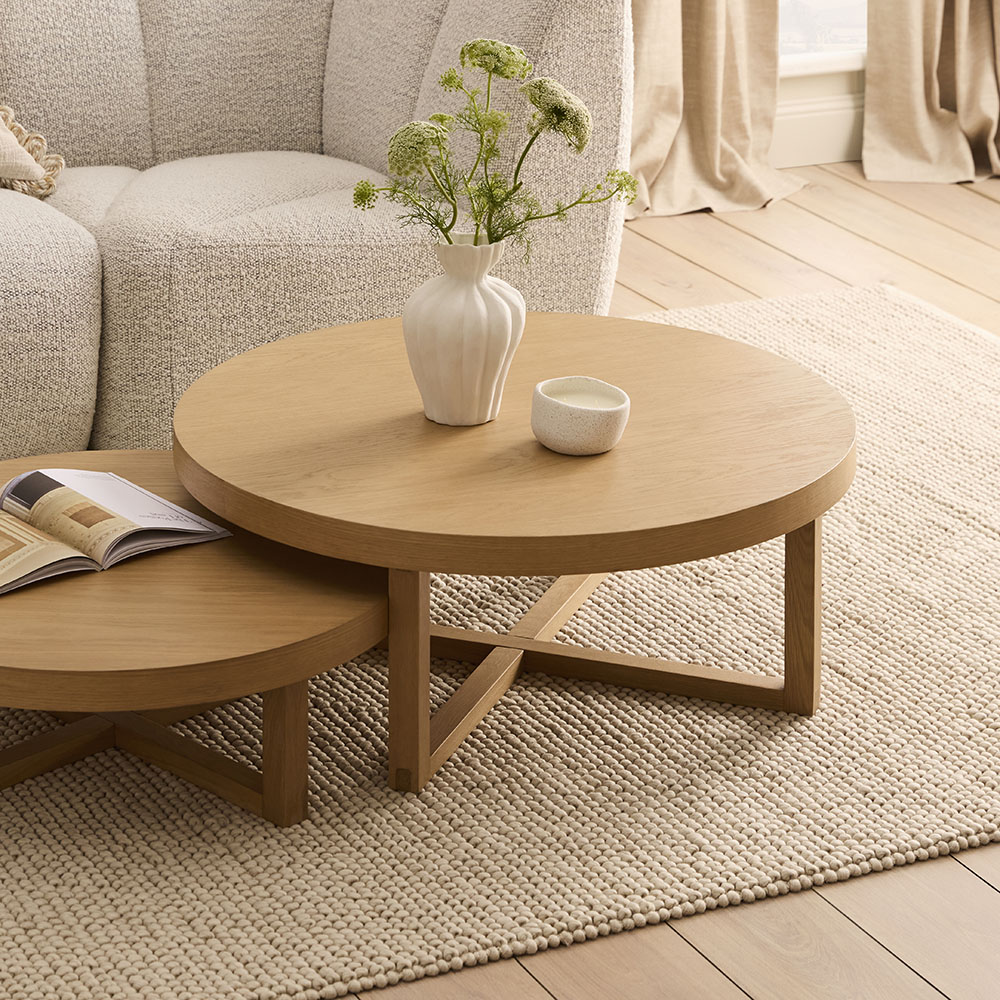Mark Tuckey Oak Cross Base Coffee Table Collection | Adairs
