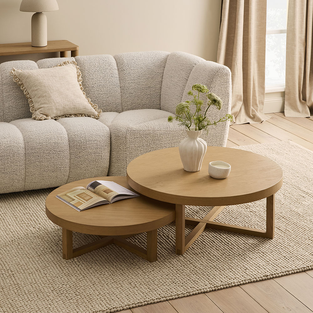 Mark Tuckey Oak Cross Base Coffee Table Collection | Adairs