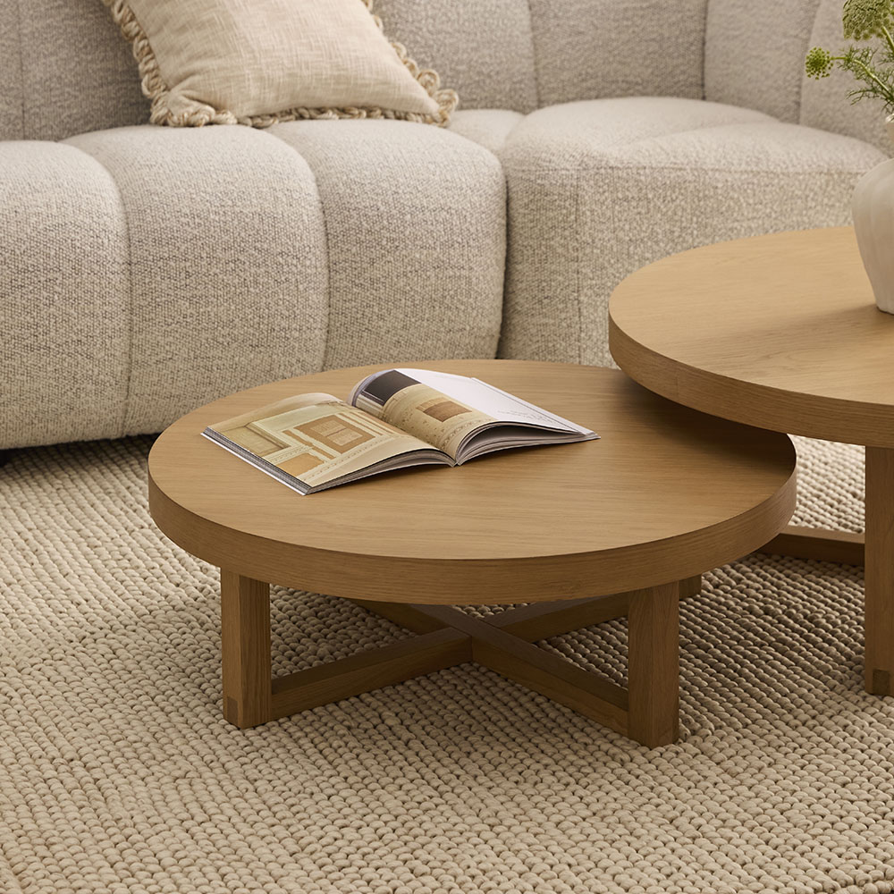 Mark Tuckey Oak Cross Base Coffee Table Collection | Adairs