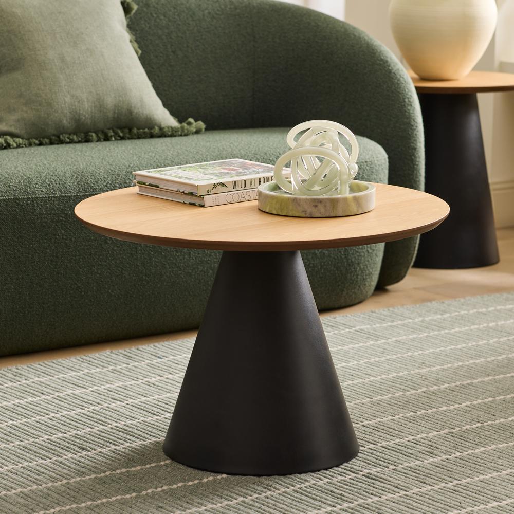 Kiel Oak & Black Coffee Table | Adairs