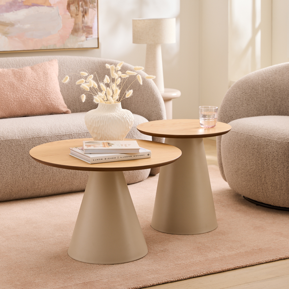 Kiel Oak & Dune Side Table | Adairs